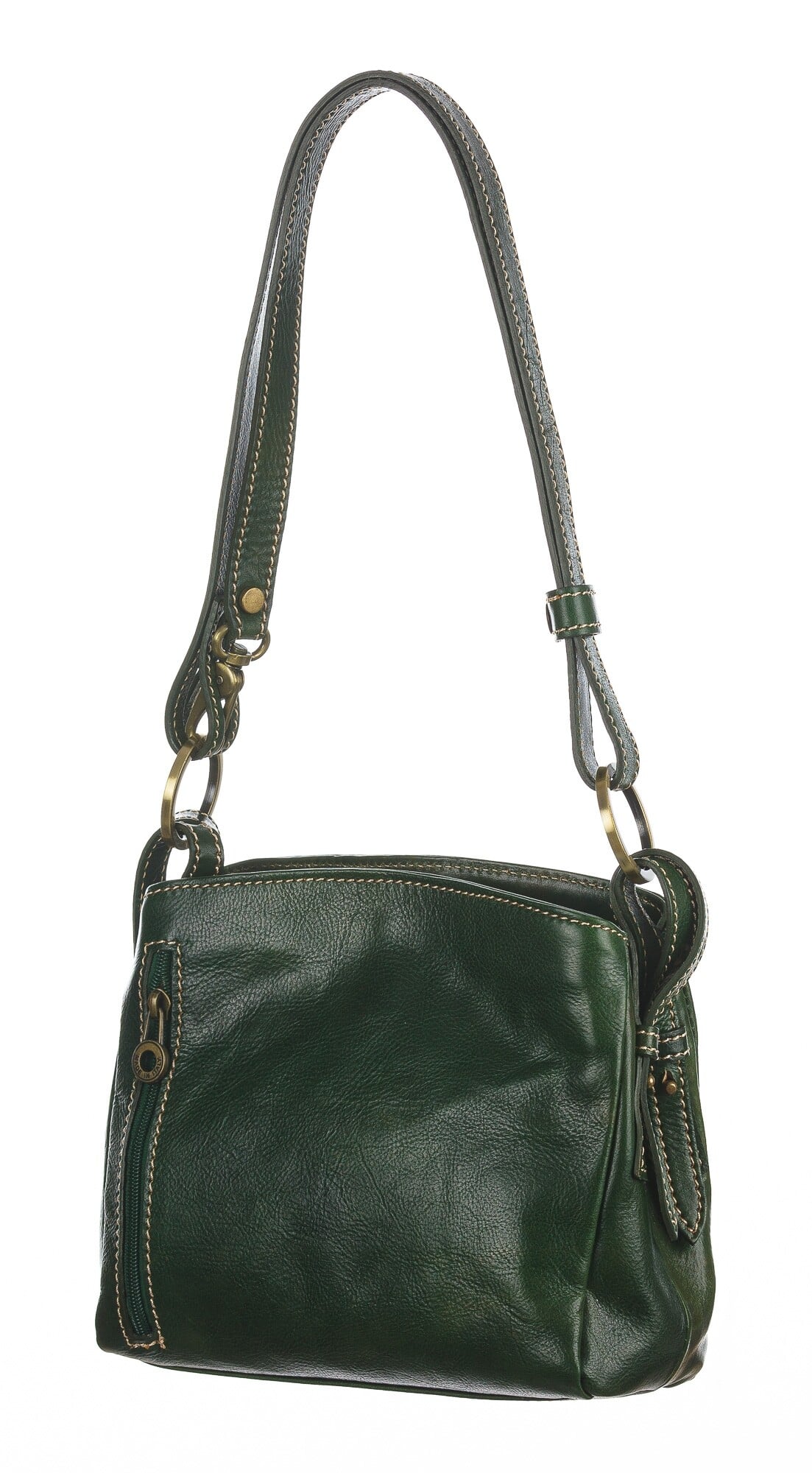 ORNELLA MINIi: ladies shoulder bag in buffered leather, color : GREEN ...