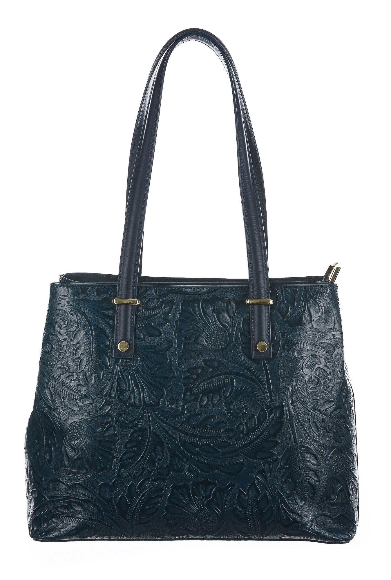Woman bag in genuine leather, CHIAROSCURO, mod MEGHI, BLUE color, Made ...