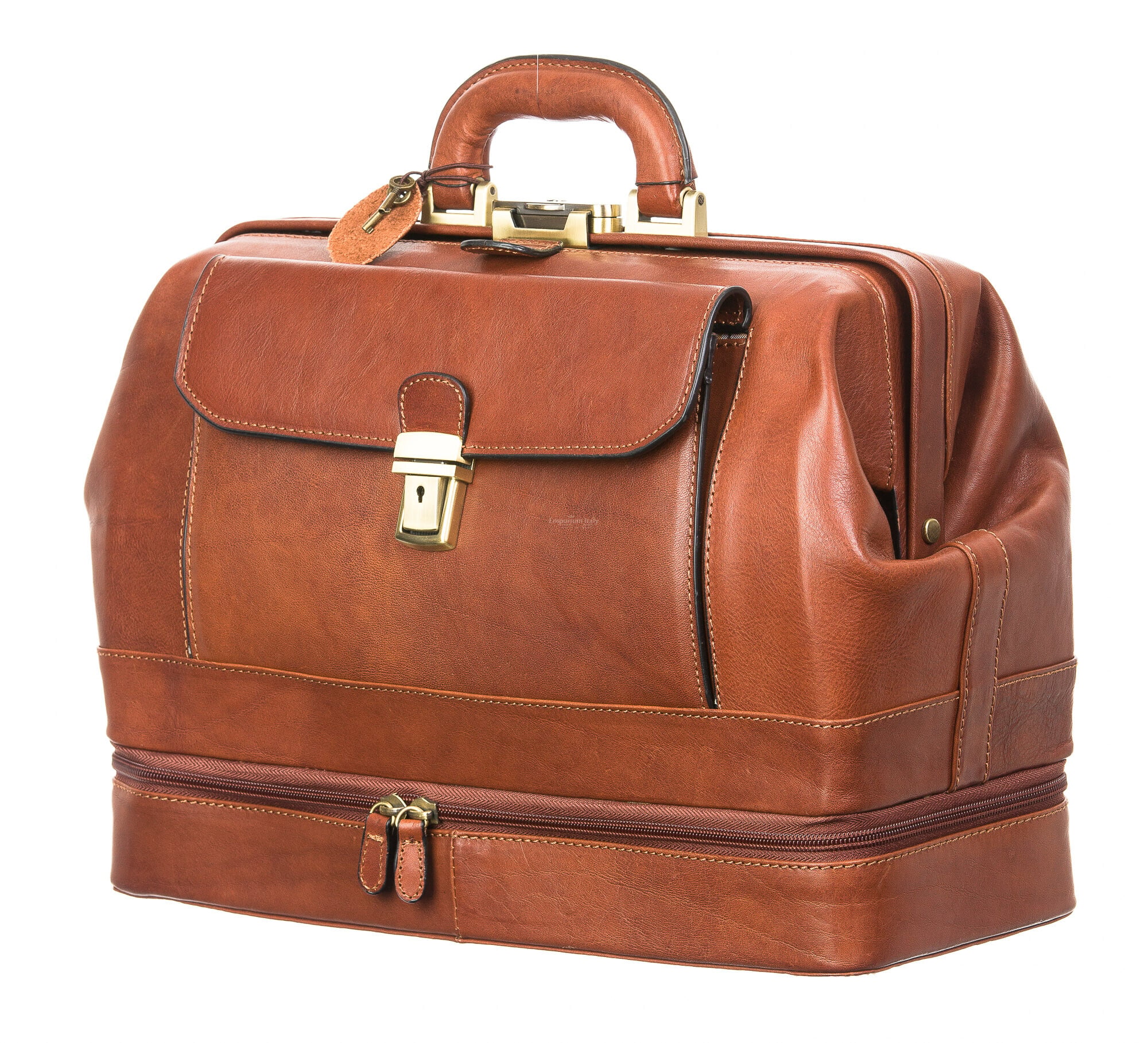 Ladies / mens genuine leather bag SANTINI mod. BREDI, HONEY, Made in ...