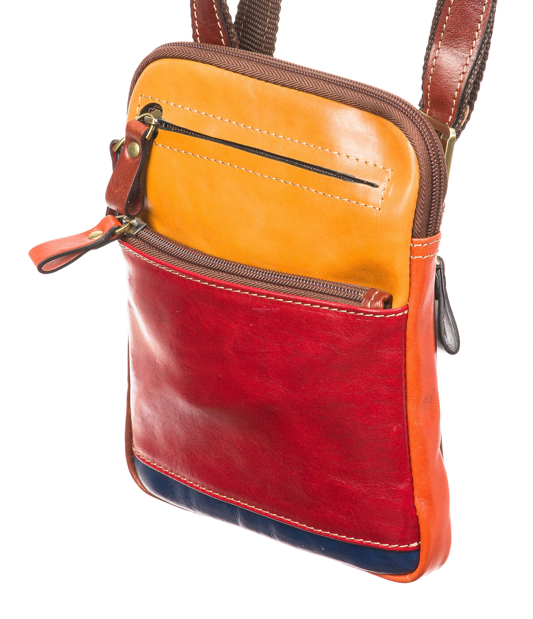Mens genuine leather bag SANTINI mod. AGOSTINO, MULTICOLOR, Made in ...